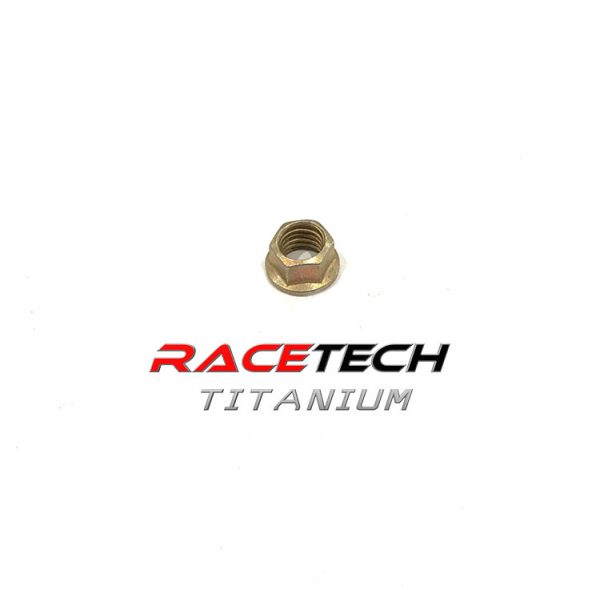 Steel 1/4-28 Hex Head Flange (Jet) Nut - RaceTech Titanium